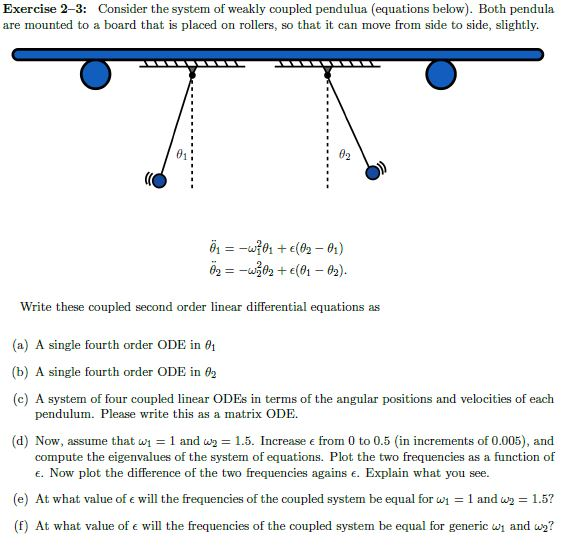 Solved Exercise 2-3: Consider the system of weakly coupled | Chegg.com