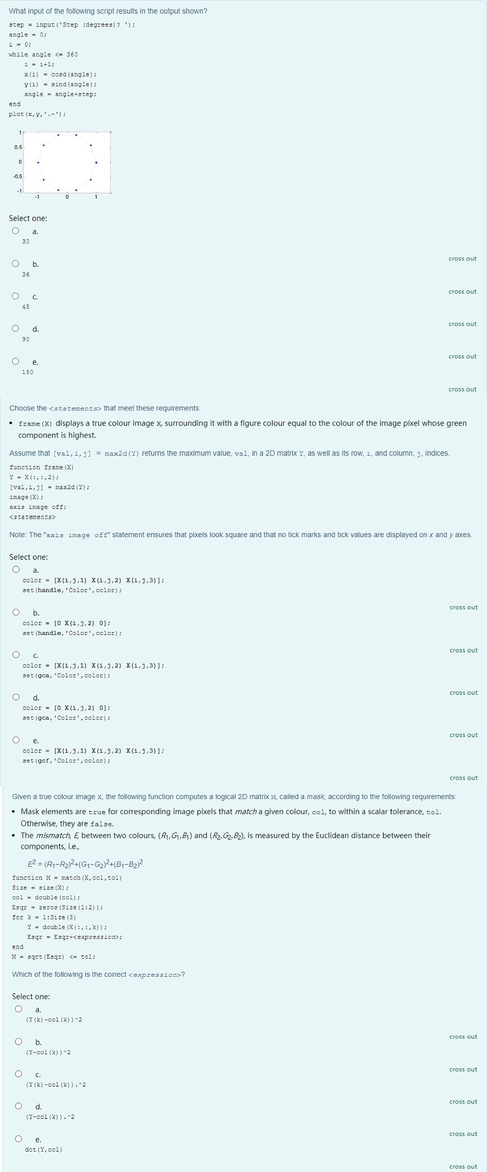 Solved What Input Of The Following Script Results In The 