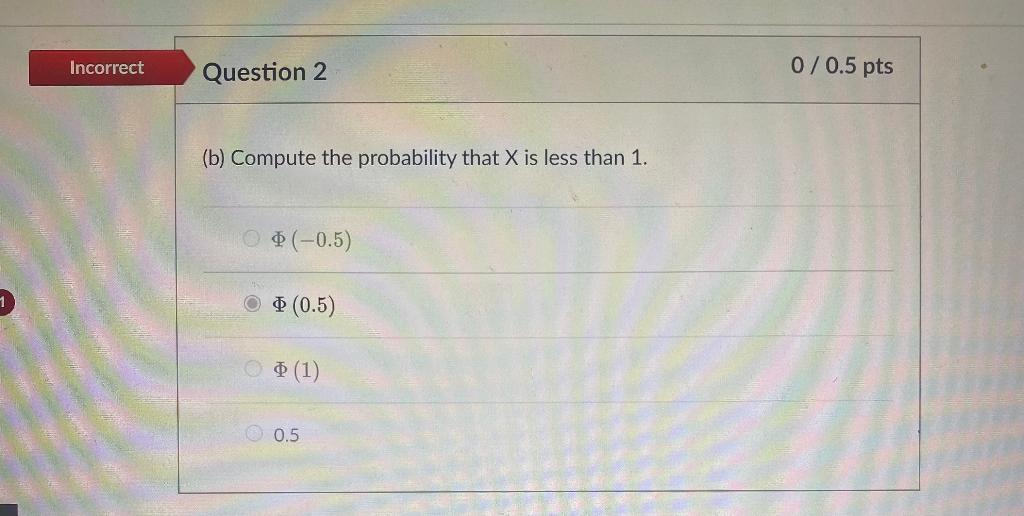 Solved (b) Compute the probability that X is less than 1. | Chegg.com