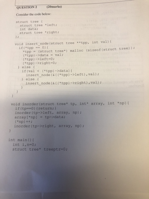 Solved (20marks) QUESTION 2 Consider the code below: struct | Chegg.com Solved (20marks) QUESTION 2 Consider the code below: struct | Chegg.com