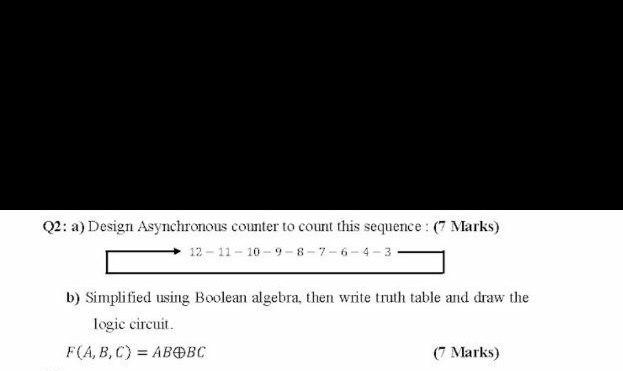 Solved Q2: a) Design Asynchronous counter to count this | Chegg.com