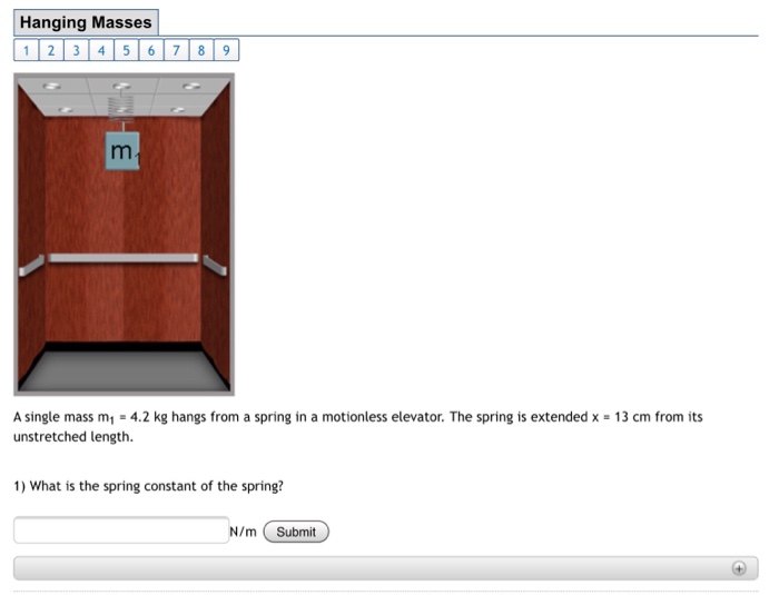 Solved Hanging Masses A single mass m -4.2 kg hangs from a | Chegg.com