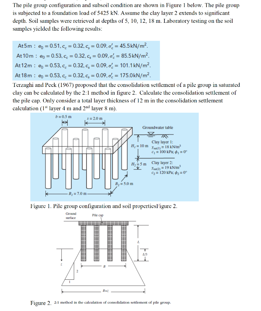 Solved The pile group configuration and subsoil condition | Chegg.com Solved The pile group configuration and subsoil condition | Chegg.com