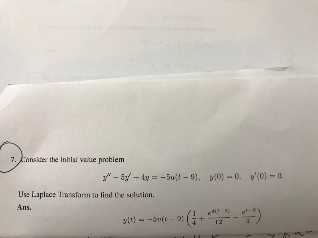 Solved consider the initial value problem y''-5y'+4y = -5 | Chegg.com