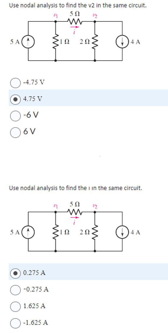 Solved Use nodal analysis to find the v2 ﻿in the same | Chegg.com