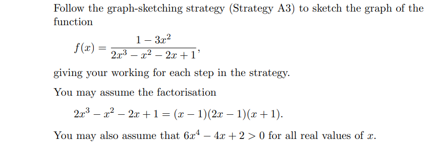 Solved Follow the graph-sketching strategy (Strategy A3) ﻿to | Chegg.com