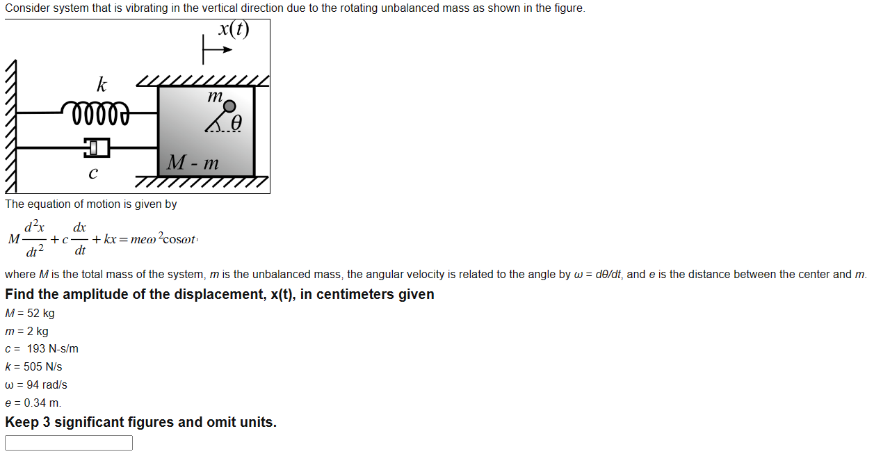 Solved Consider system that is vibrating in the vertical | Chegg.com