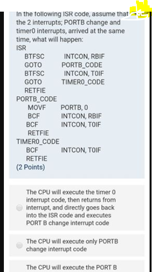 Solved In the following ISR code, assume that the 2 | Chegg.com