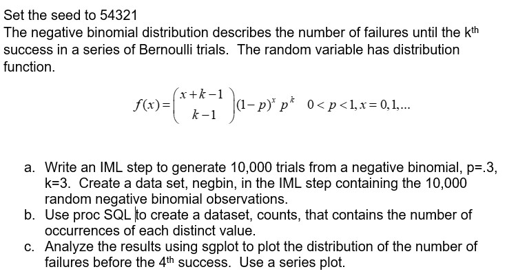 Solved text from photo: Set the seed to 54321 | Chegg.com