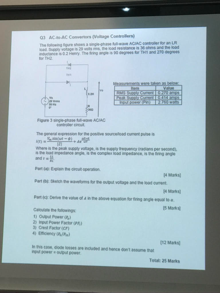 Q3 AC-to-AC Convertors (Voltage Controllers) The | Chegg.com
