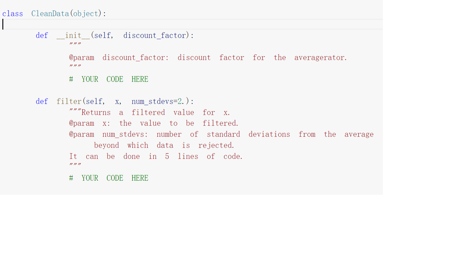 class CleanData (object): | def init__(self, | Chegg.com