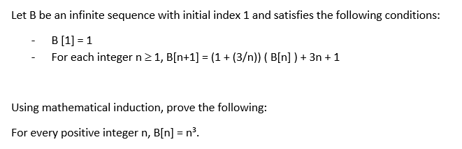 Solved Let B be an infinite sequence with initial index 1 | Chegg.com