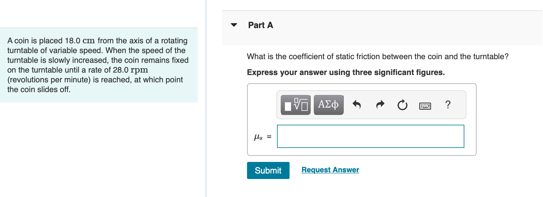 Solved A coin is placed 18.0 cm from the axis of a rotating | Chegg.com