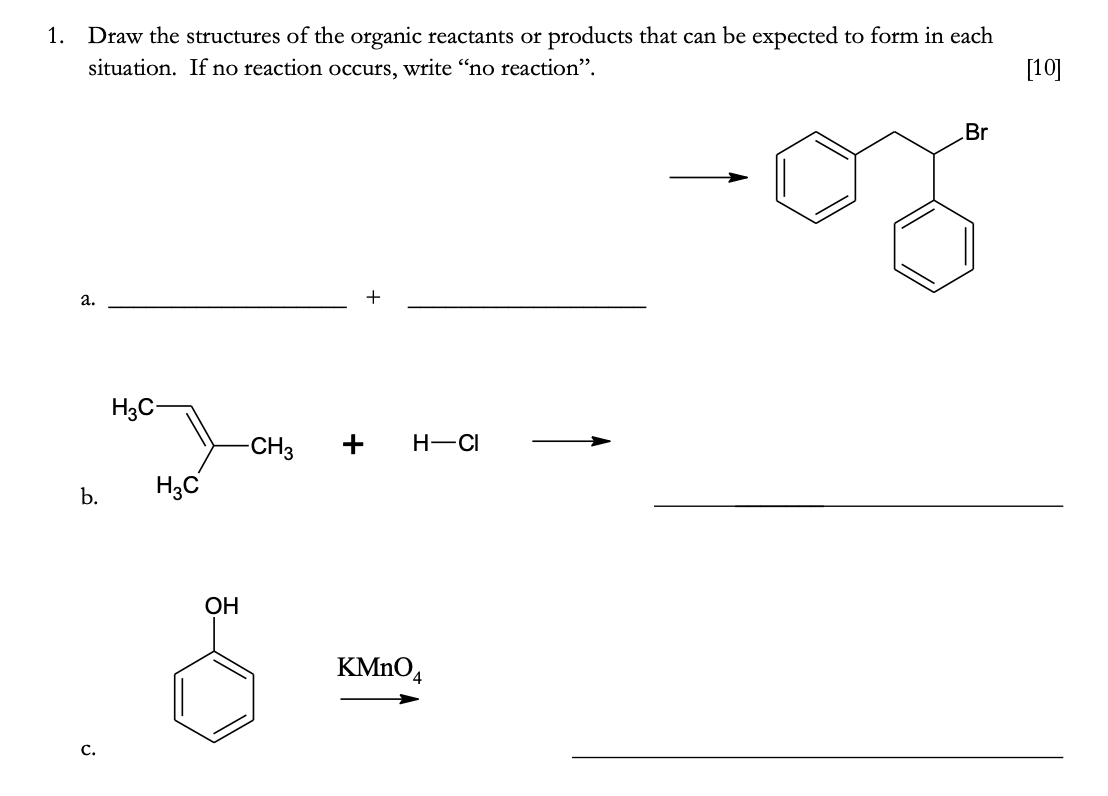 Solved Draw the structures of the organic reactants or | Chegg.com