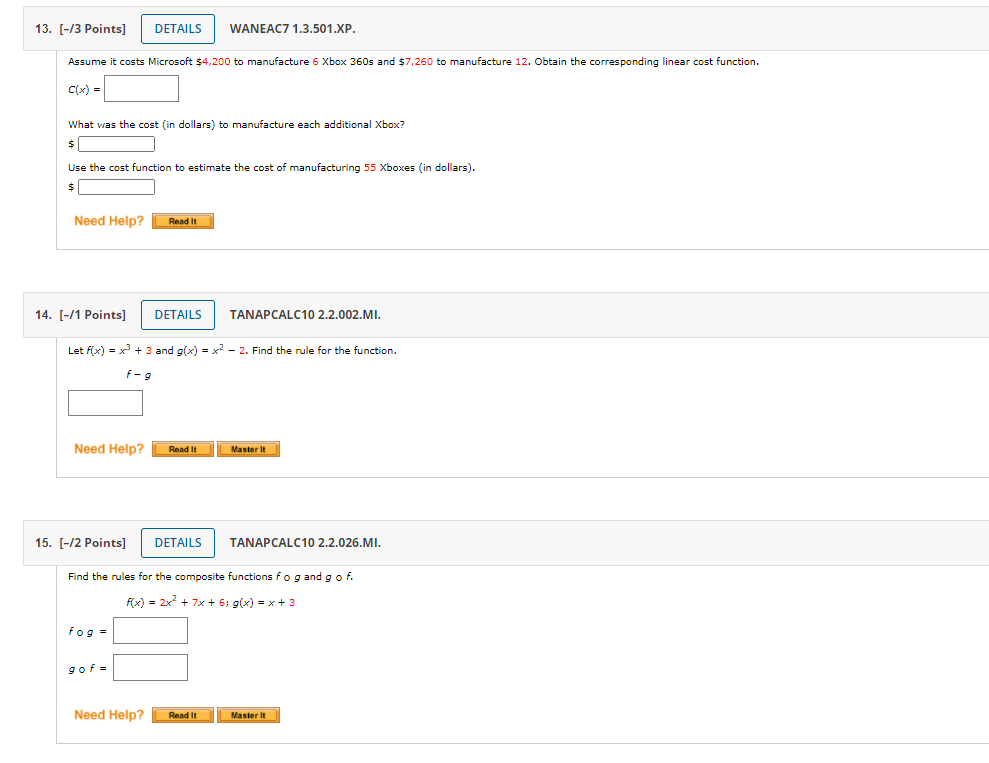 Solved 13. [-13 Points) DETAILS WANEAC7 1.3.501.XP. Assume | Chegg.com