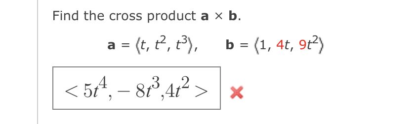Solved Find the cross product a×b. | Chegg.com