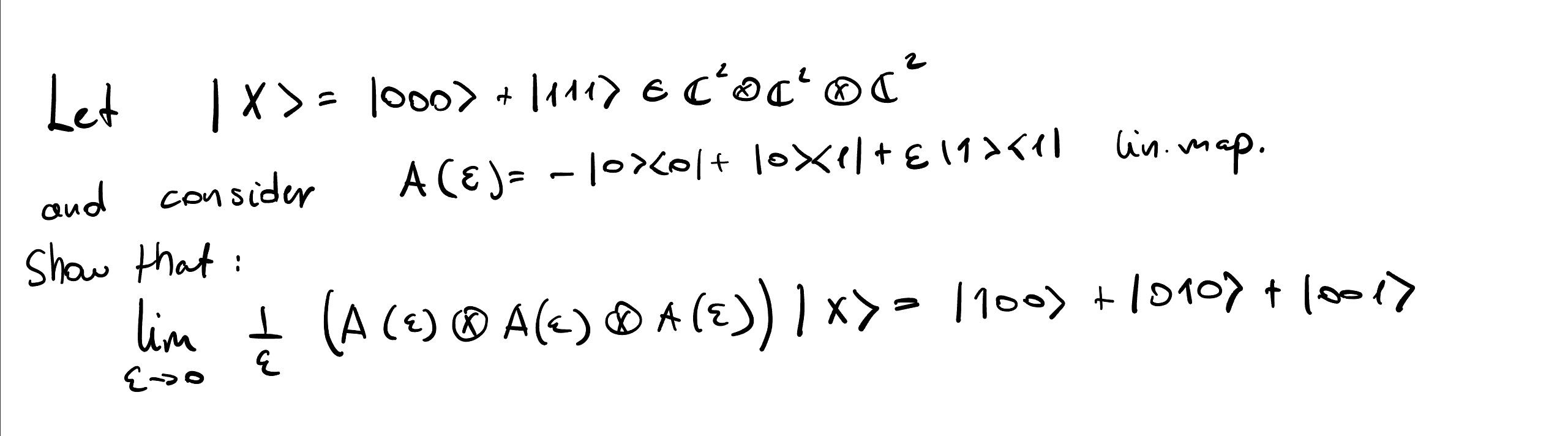 Solved Let ∣x =∣000 +∣111 ∈C2⊗C2⊗C2 and consider | Chegg.com