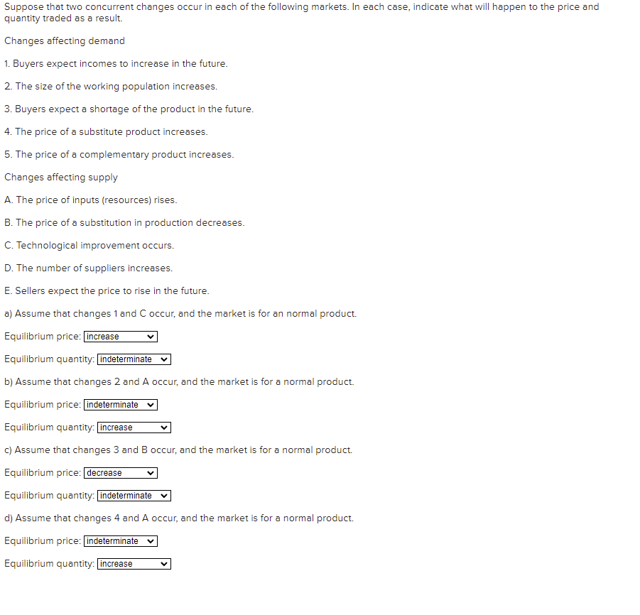 Solved *Options are indeterminate, increase, decrease, | Chegg.com