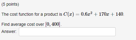 Solved The cost function for a product is | Chegg.com