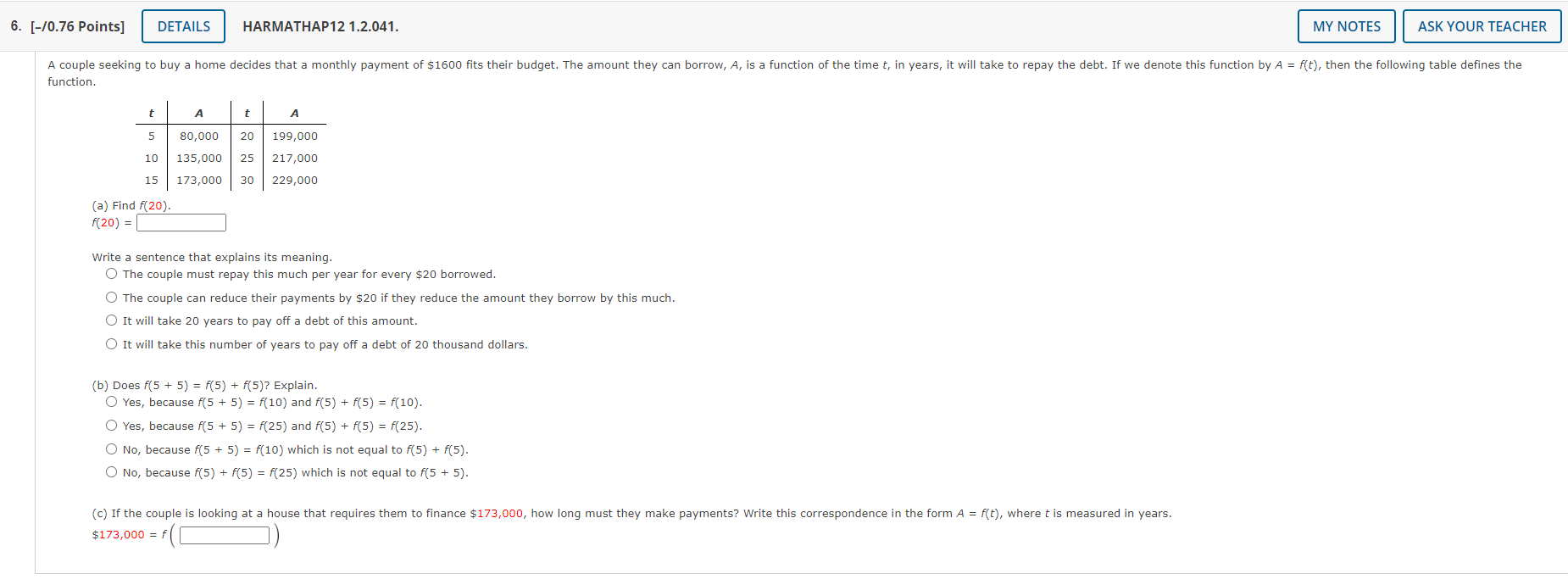 Solved unction. (a) Find f(20). f(20)= Write a sentence that | Chegg.com