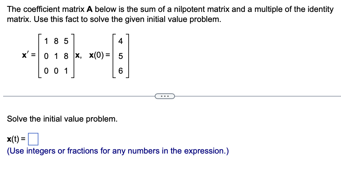 Solved The coefficient matrix A below is the sum of a | Chegg.com