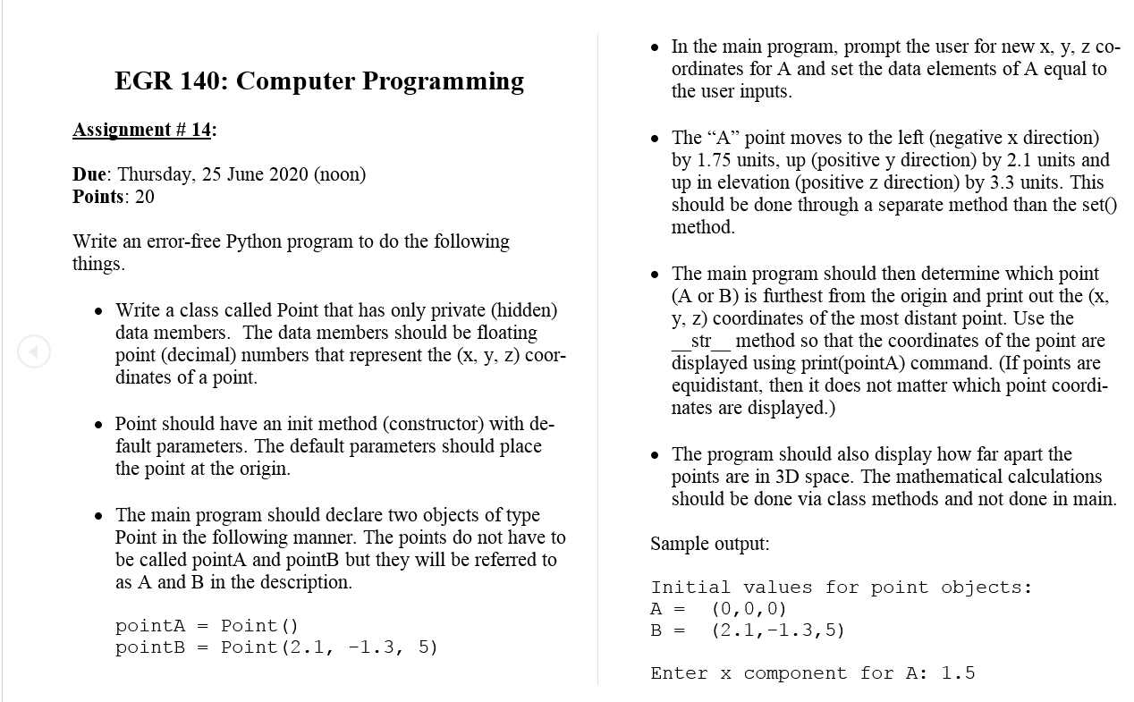 Solved Do In Python Please Sample Output Initial Values Chegg