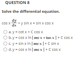 Solved Solve the differential equation. | Chegg.com