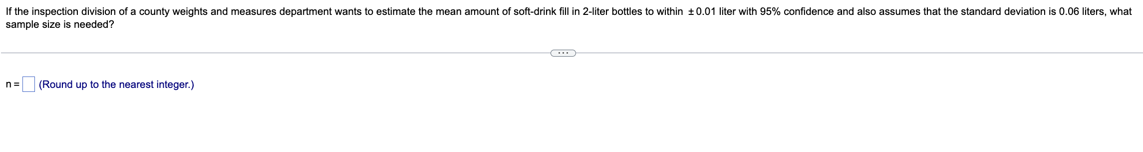 Solved sample size is needed?n=, (Round up to the nearest | Chegg.com