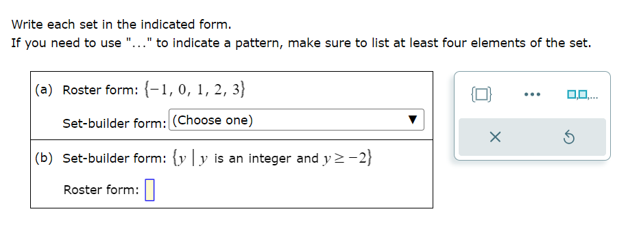Solved Write each set in the indicated form. If you need to | Chegg.com