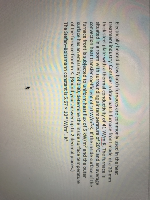 Solved Electrically heated draw batch furnaces are commonly | Chegg.com