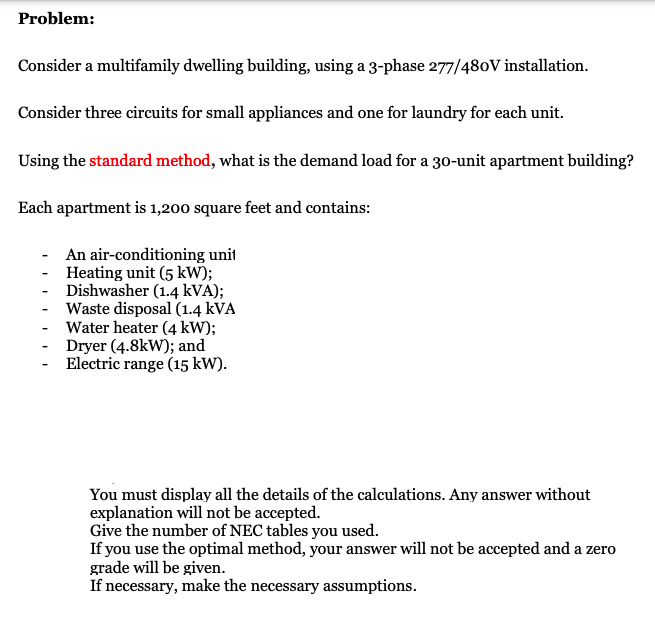 Problem: Consider a multifamily dwelling building, | Chegg.com