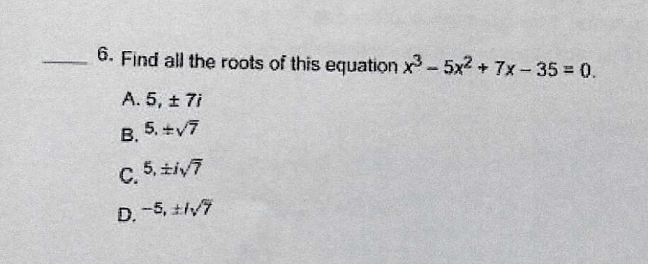 Solved Find all the roots of this equation | Chegg.com