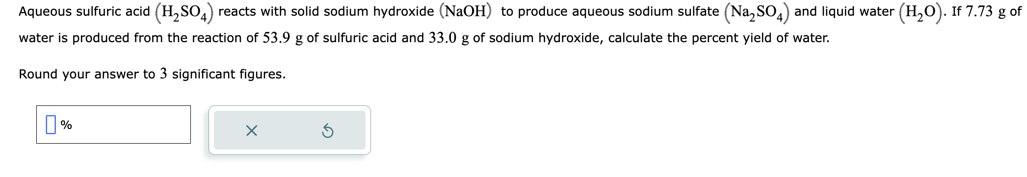 Solved Aqueous sulfuric acid (H2SO4) reacts with solid | Chegg.com