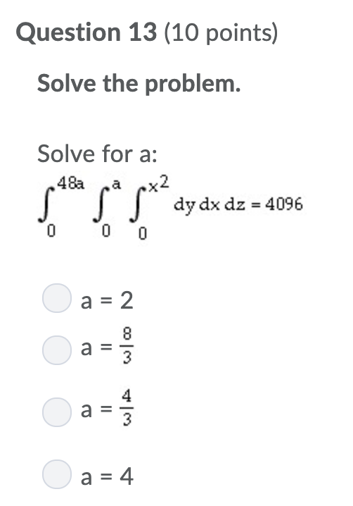 Solved Question 13 (10 points) Solve the problem. Solve for | Chegg.com Solved Question 13 (10 points) Solve the problem. Solve for | Chegg.com