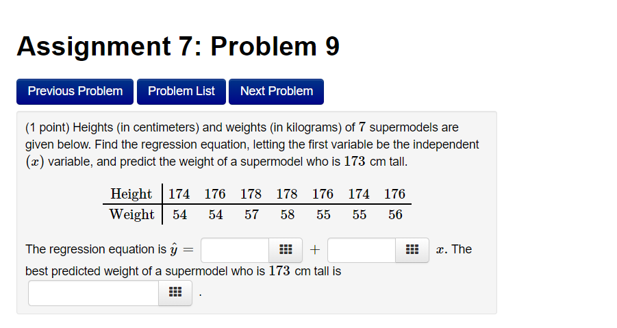 Solved Assignment 7: Problem 9 Previous Problem Problem List | Chegg.com