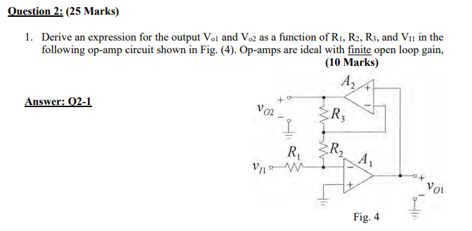 Solved 1. Derive an expression for the output \\( | Chegg.com