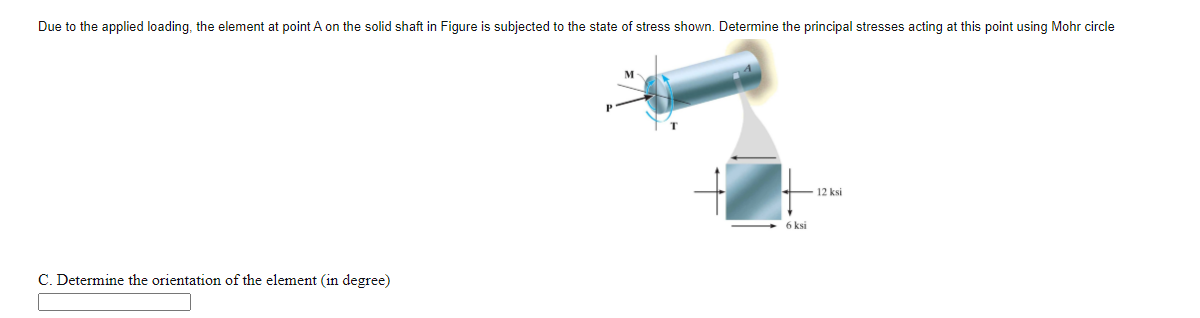 Solved Due to the applied loading, the element at point A on | Chegg.com