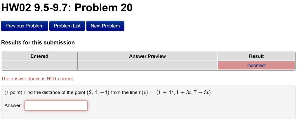 Solved HW02 9.5-9.7: Problem 20 Previous Problem Problem | Chegg.com