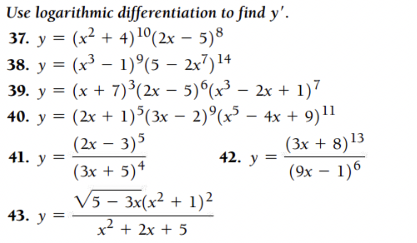 Solved Use logarithmic differentiation to find | Chegg.com