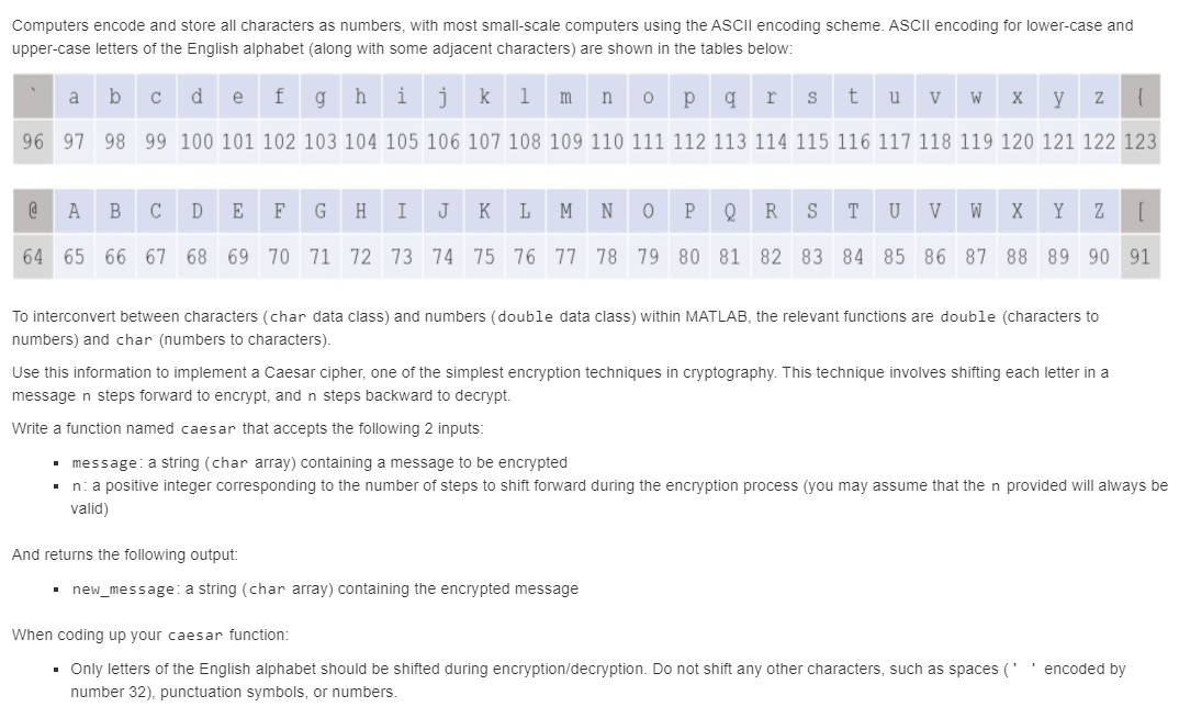 Solved Computers encode and store all characters as numbers, | Chegg.com
