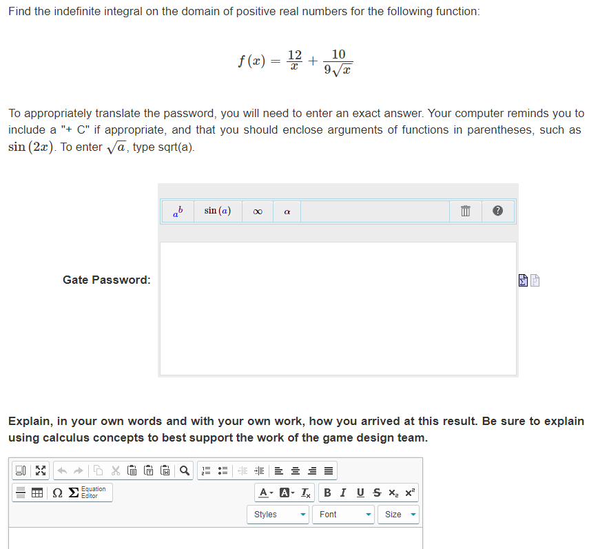 Solved Find the indefinite integral on the domain of | Chegg.com