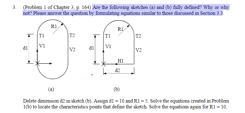 Solved Are the following sketches (a) and (b) fully defined? | Chegg.com