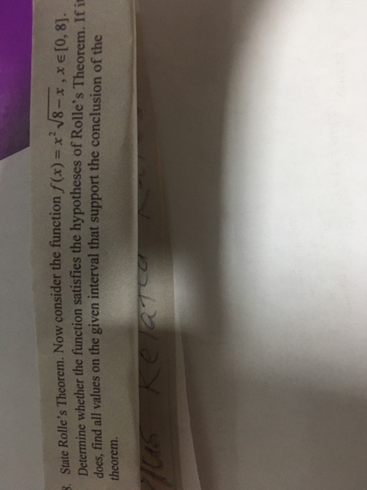 Solved State Rollers Theorem. Now consider the function f(x) | Chegg.com