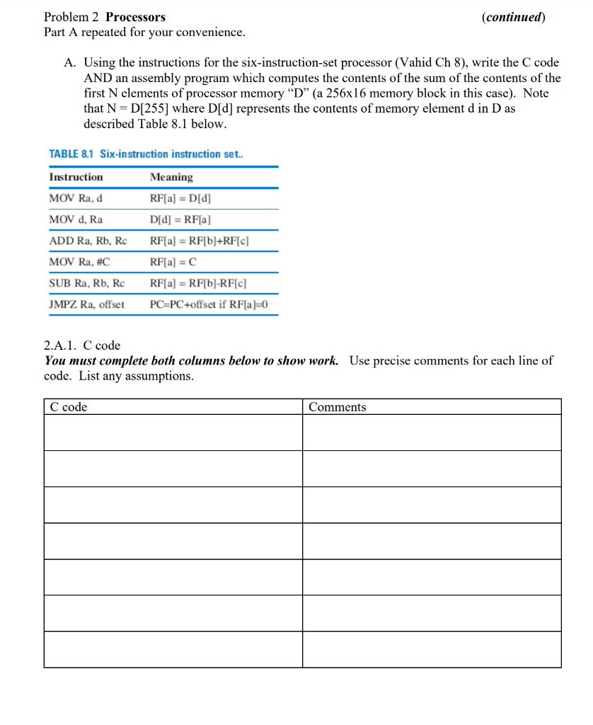 Solved (35 points) Problem 2 Processors Consider Vahid Ch 8, | Chegg.com Solved (35 points) Problem 2 Processors Consider Vahid Ch 8, | Chegg.com