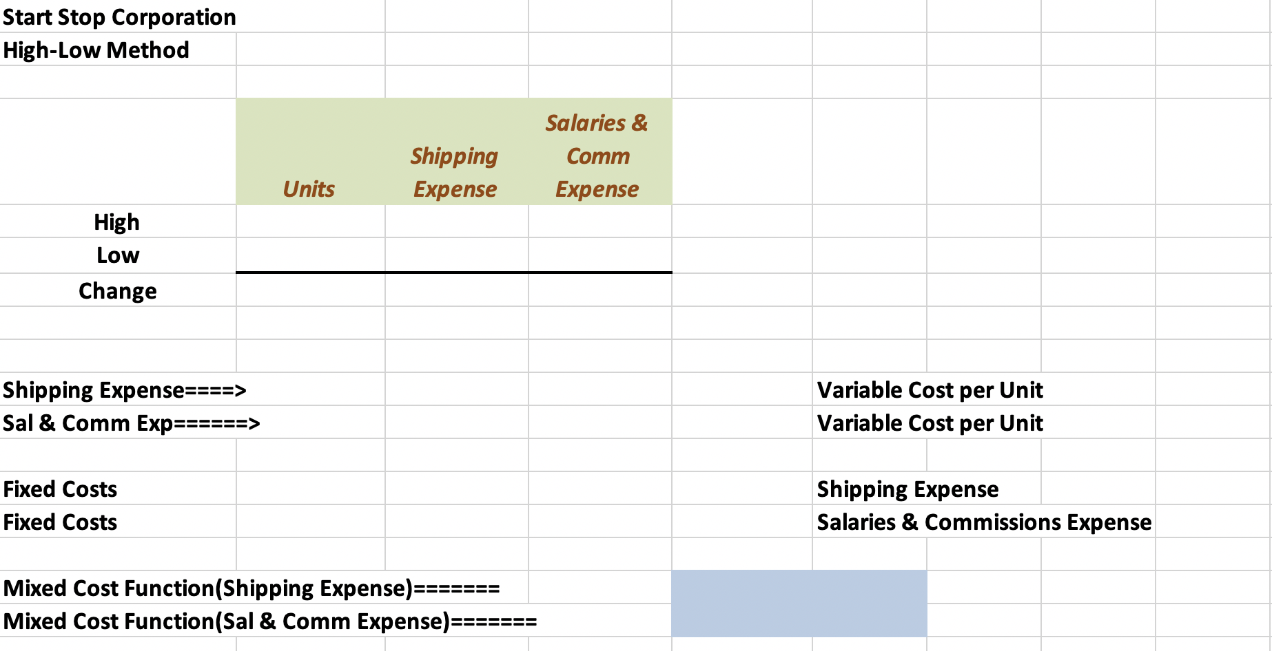 Solved Class Exercise with Shipping Expense. Below is a | Chegg.com