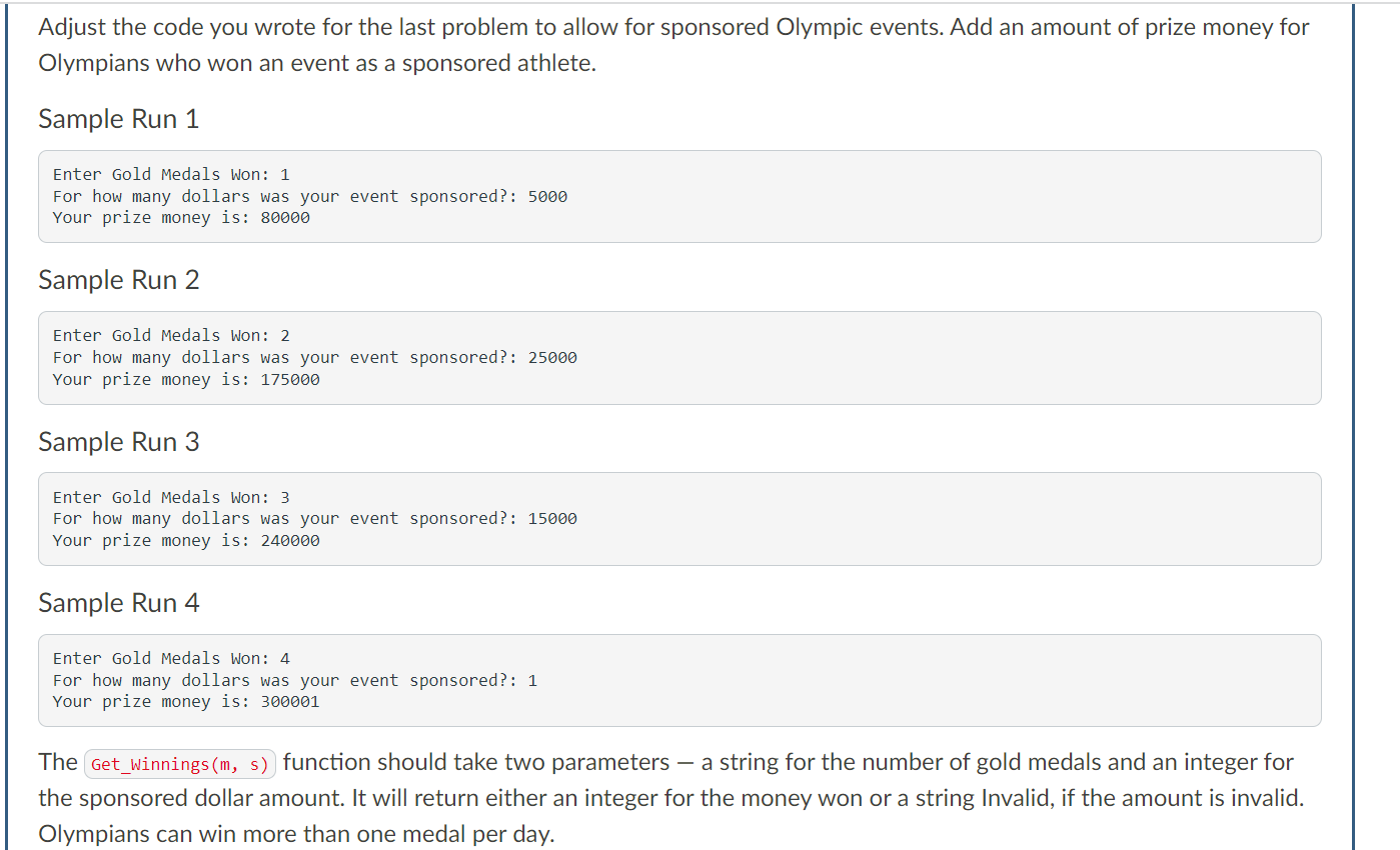 Solved Adjust the code you wrote for the last problem to | Chegg.com