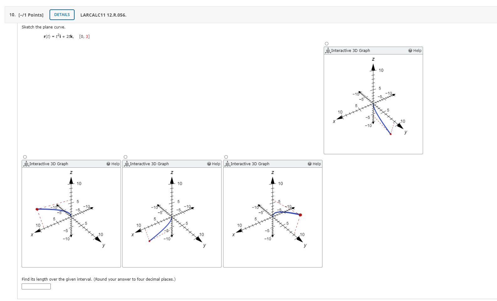 Solved 10. [-/1 Points] DETAILS LARCALC11 12.R.056. Sketch | Chegg.com