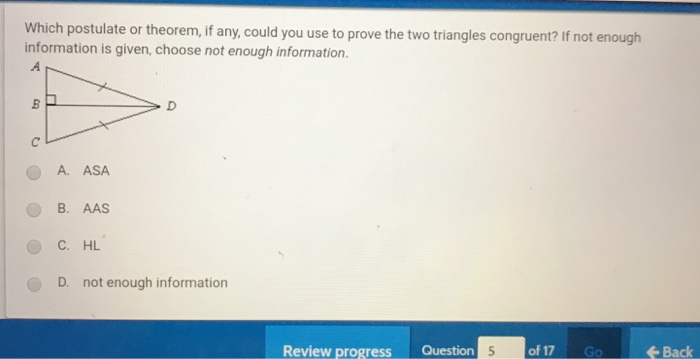 Solved Which postulate or theorem, if any, could you use to | Chegg.com