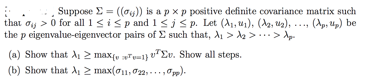 Suppose Σ = ((0ij)) is a p x p positive definite | Chegg.com