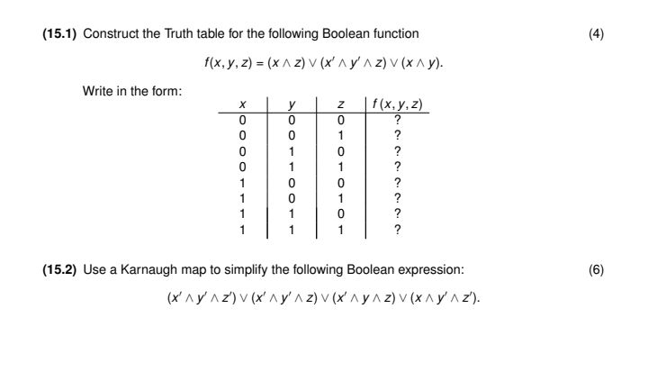 Solved (15.1) Construct the Truth table for the following | Chegg.com